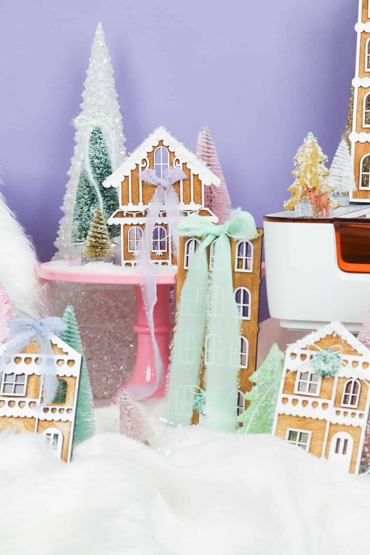 Gingerbread Christmas Village with Glowforge Aura - Sweet Red Poppy