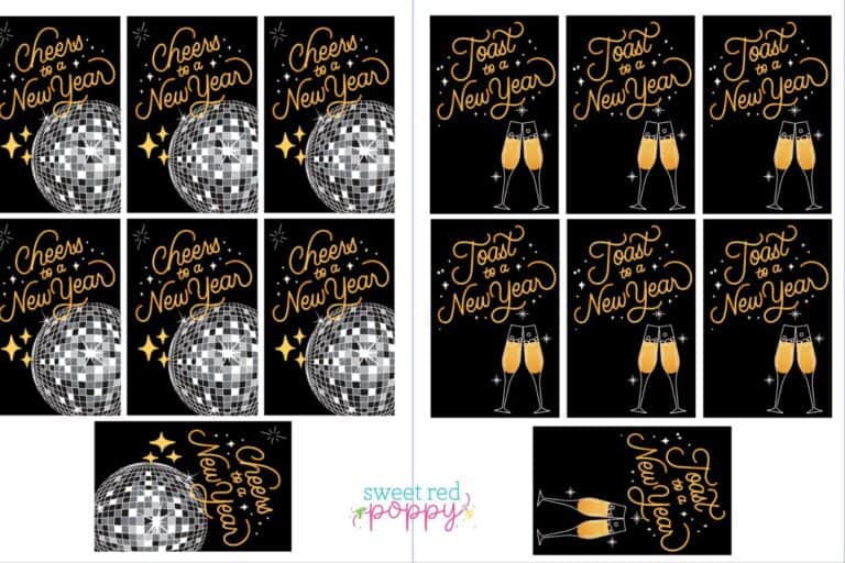 New Year's Gift Tags - Free Printable - Sweet Red Poppy