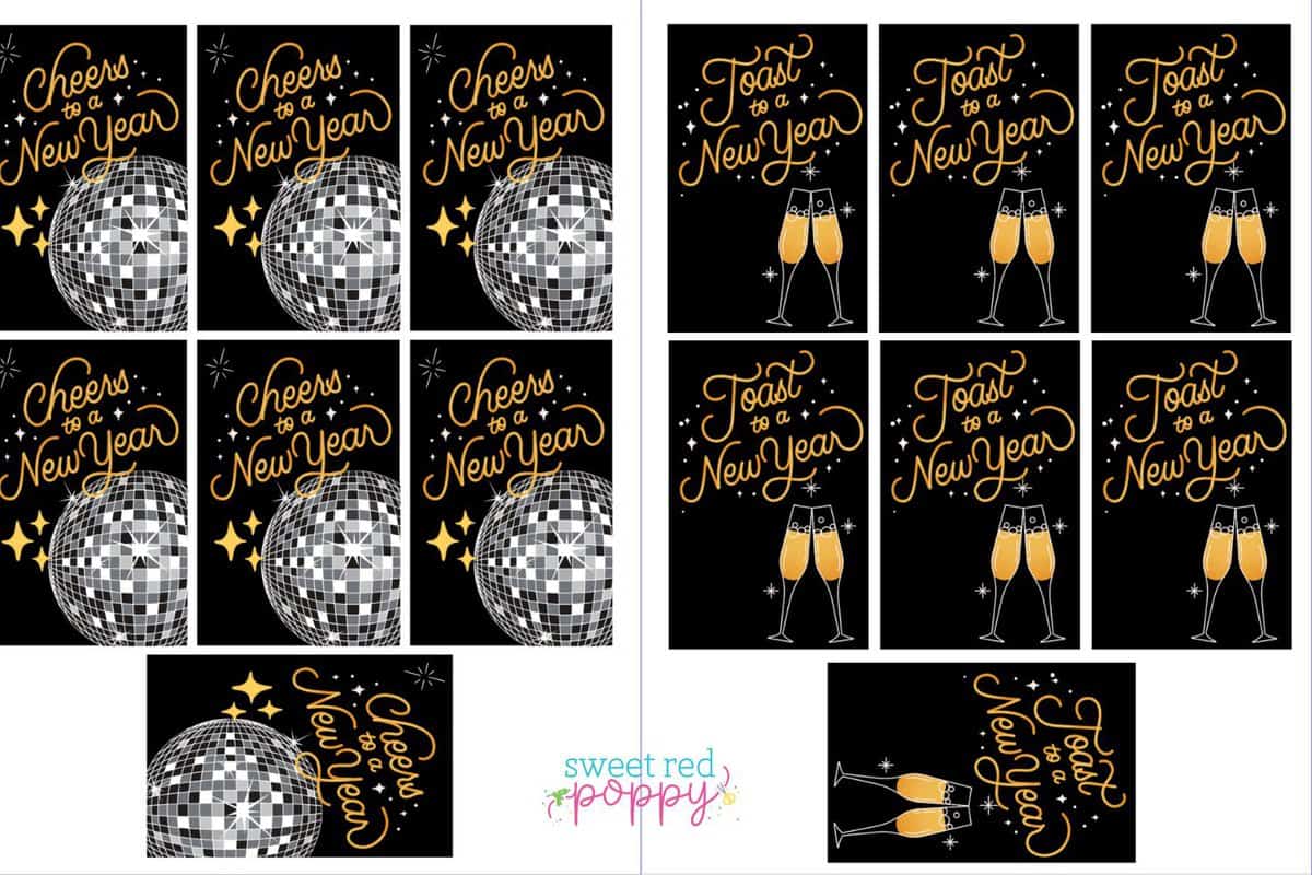 New Year's Gift Tags - Free Printable - Sweet Red Poppy