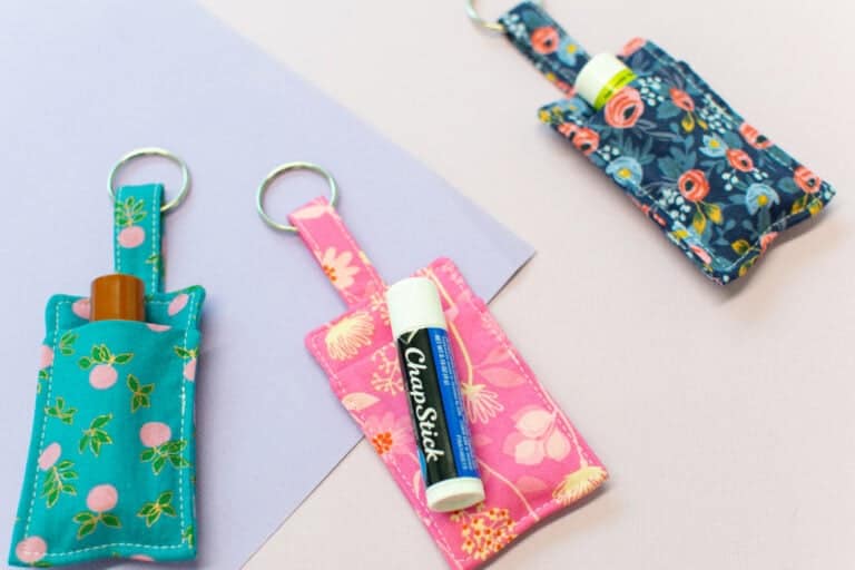 Keychain Chapstick Holder Pattern Sweet Red Poppy Keychain Chapstick Holder Pattern Sweet Red Poppy