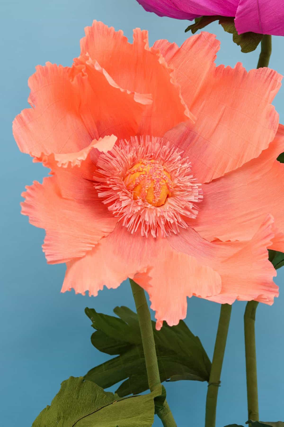 How to Make Giant Crepe Paper Poppy Flowers - Sweet Red Poppy