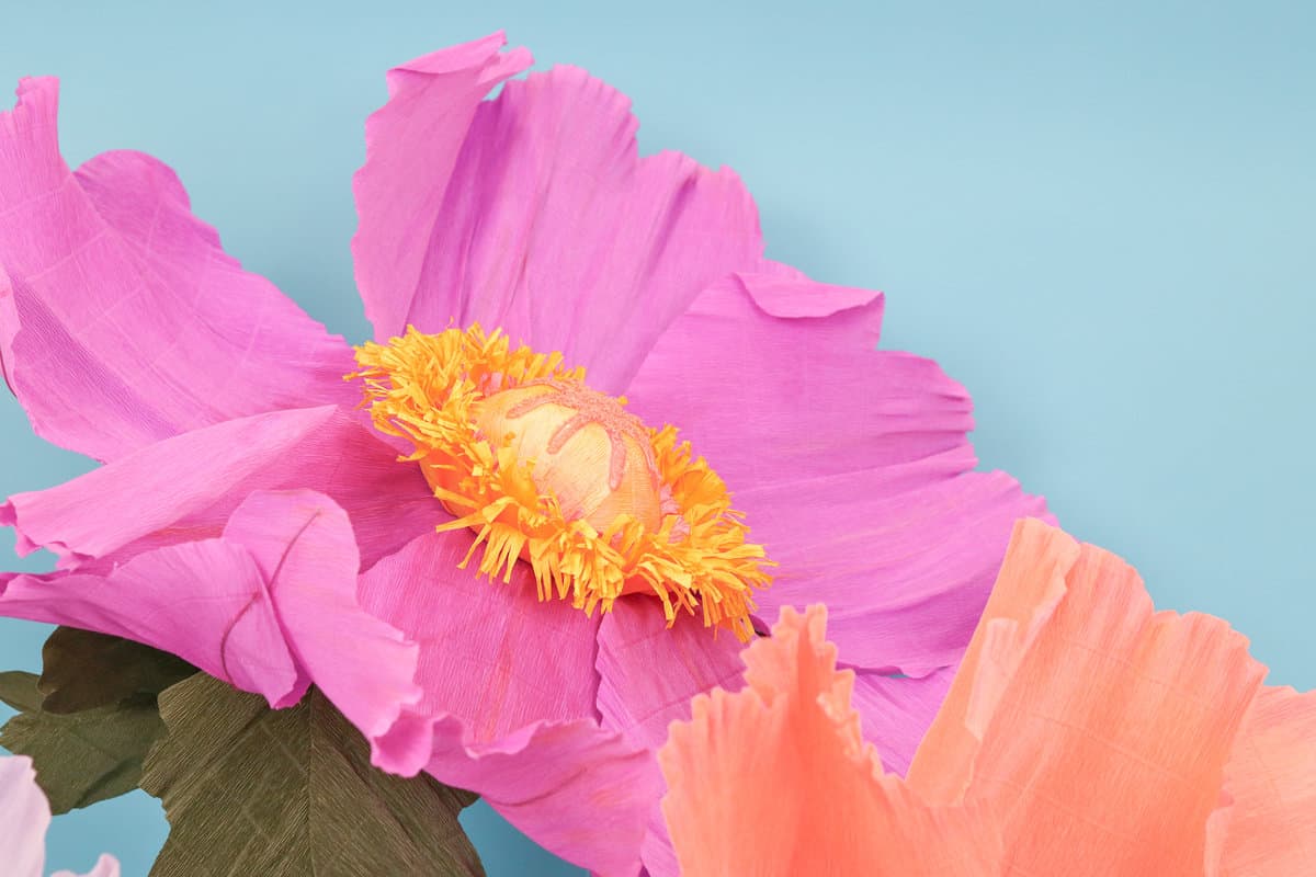 How to Make Giant Crepe Paper Poppy Flowers - Sweet Red Poppy