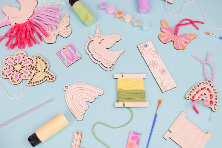 DIY Glowforge Wooden Crafts Kit for Kids - Sweet Red Poppy