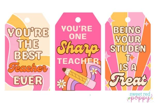 Free Printable Teacher Appreciation Gift Tags - Sweet Red Poppy