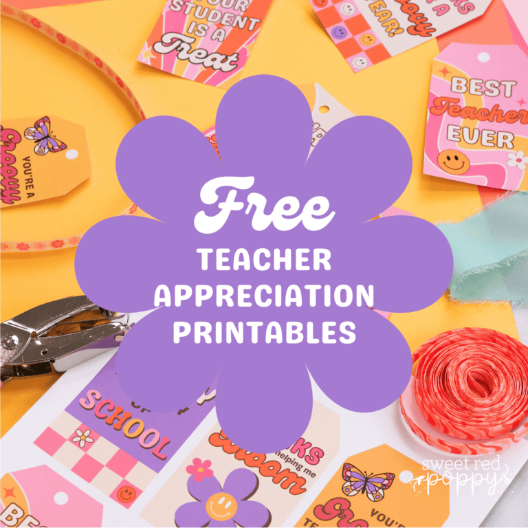 Free Printable Teacher Appreciation Gift Tags - Sweet Red Poppy