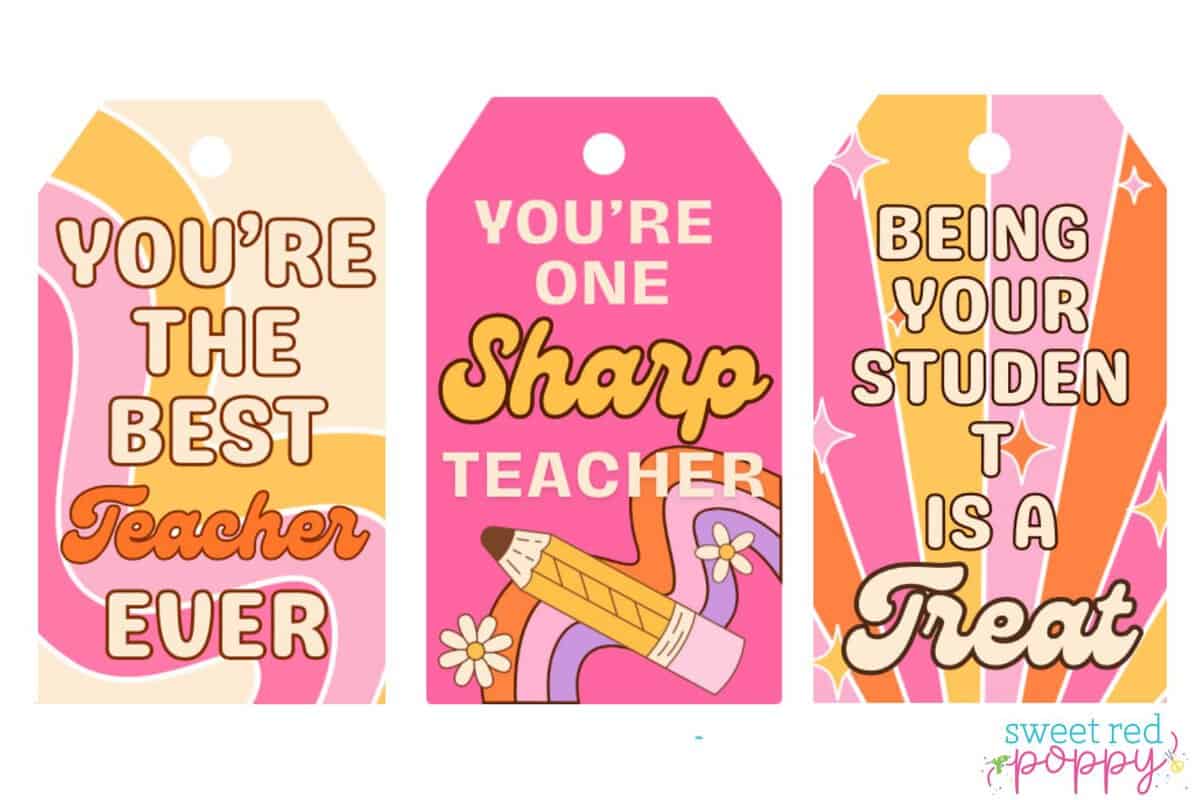 Free Printable Teacher Appreciation Gift Tags - Sweet Red Poppy