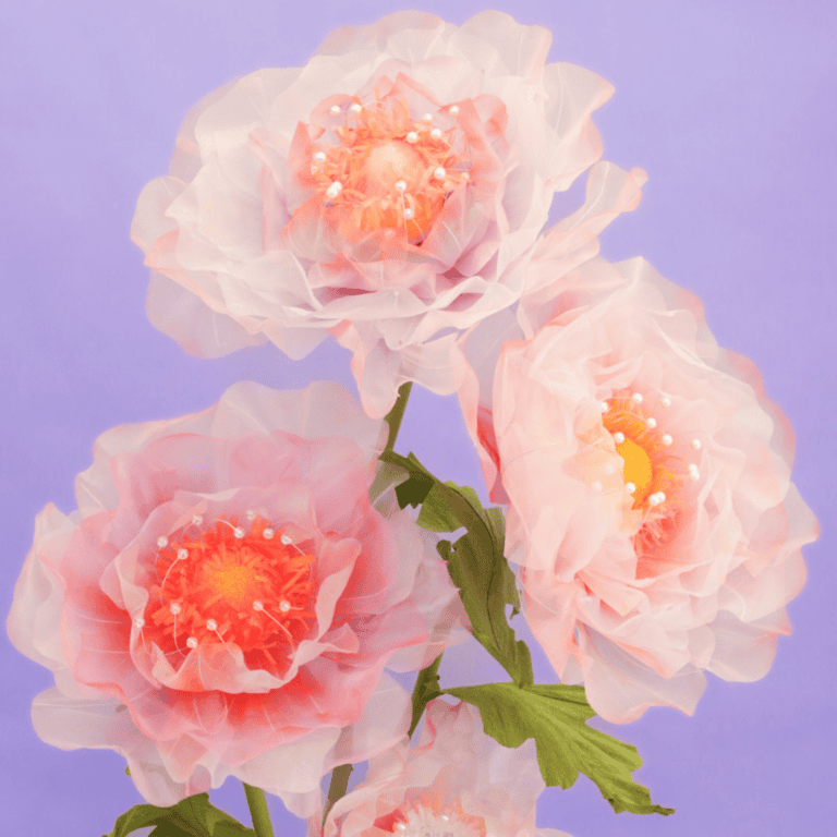 How to Make a Giant Standing Organza Fabric Flower - Sweet Red Poppy
