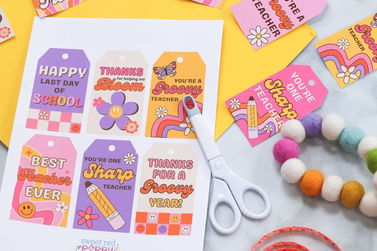 Free Printable Teacher Appreciation Gift Tags - Sweet Red Poppy