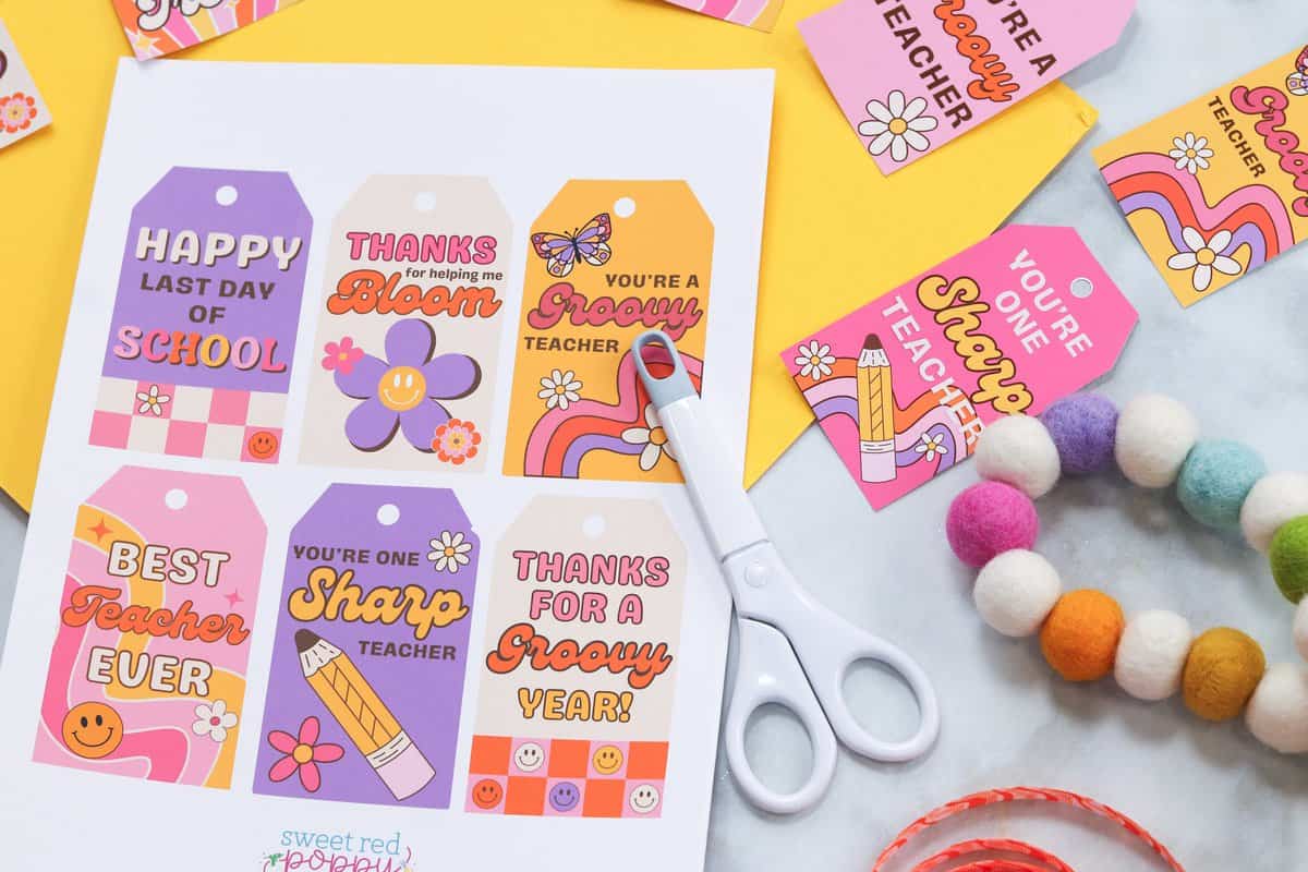 Free Printable Teacher Appreciation Gift Tags - Sweet Red Poppy