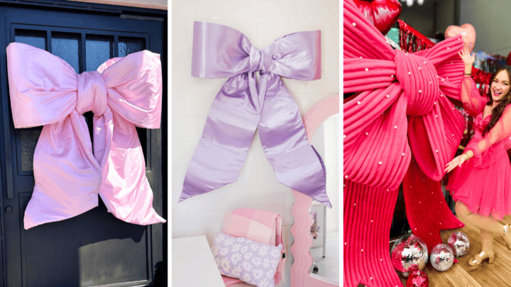 How to Make a Giant Fabric Wall Bow for Party Decor - Sweet Red Poppy