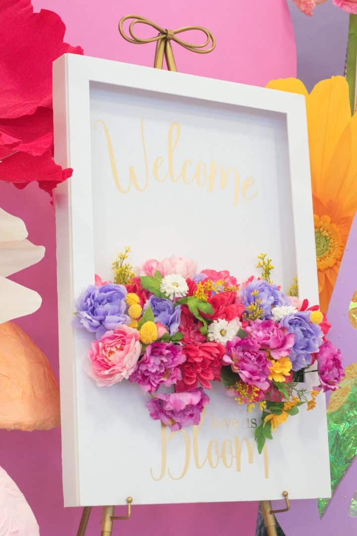 Personalized DIY Floral Bloom Box Sign Tutorial - Sweet Red Poppy