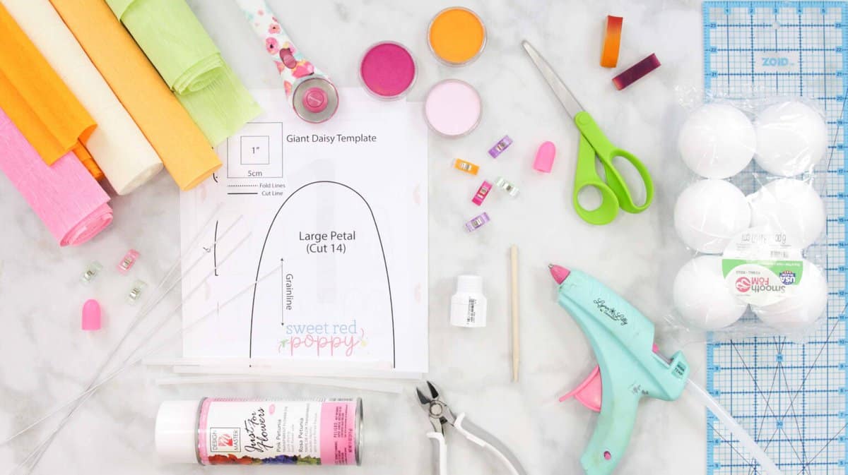 Large Crepe Paper Daisy Flower Tutorial - Sweet Red Poppy