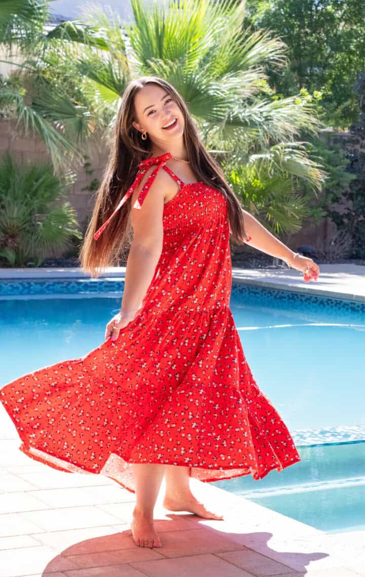 How To Sew an Easy Dress with Smocked Fabric - Sweet Red Poppy