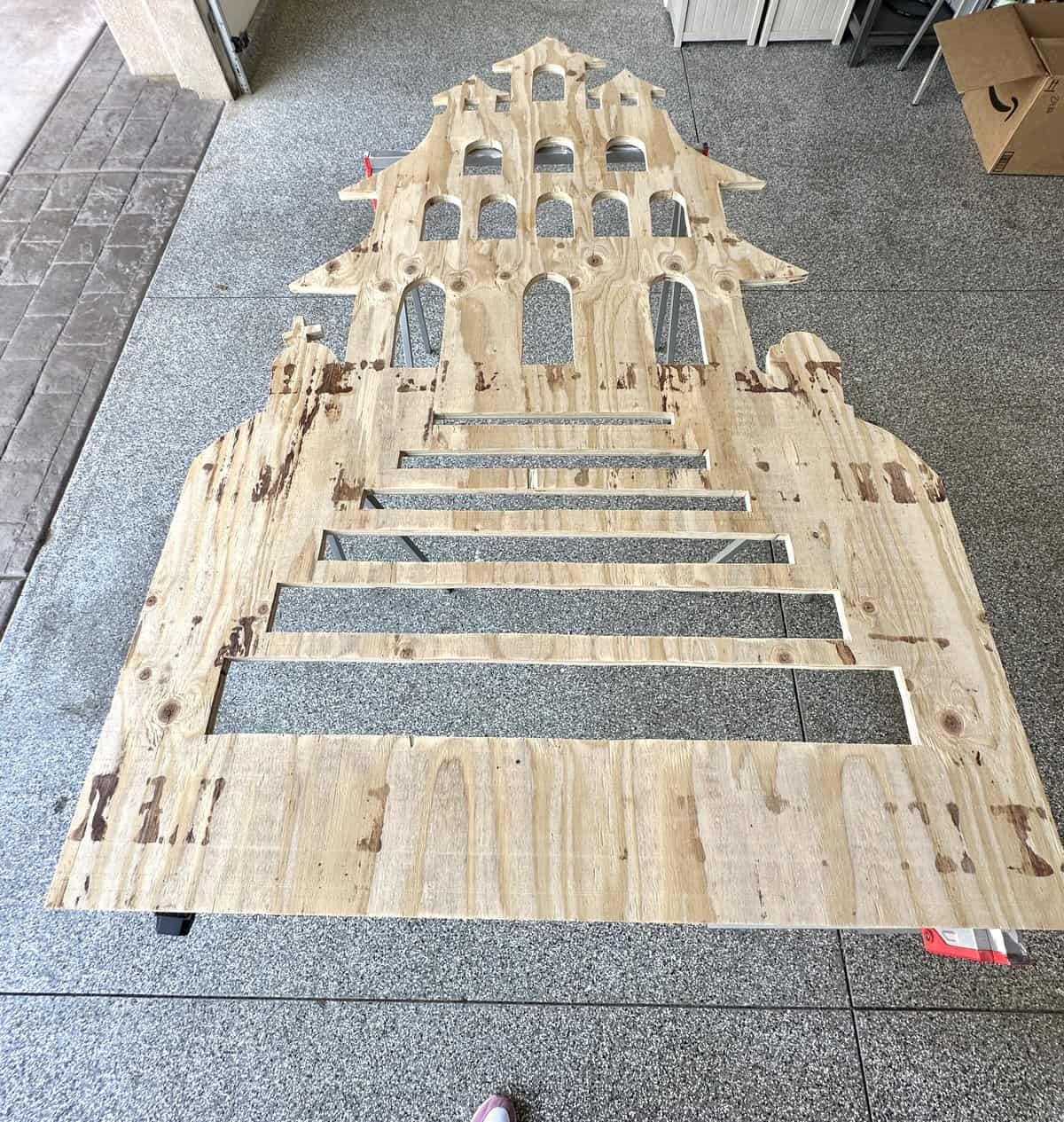 Haunted Halloween House Wooden Silhouette - Sweet Red Poppy