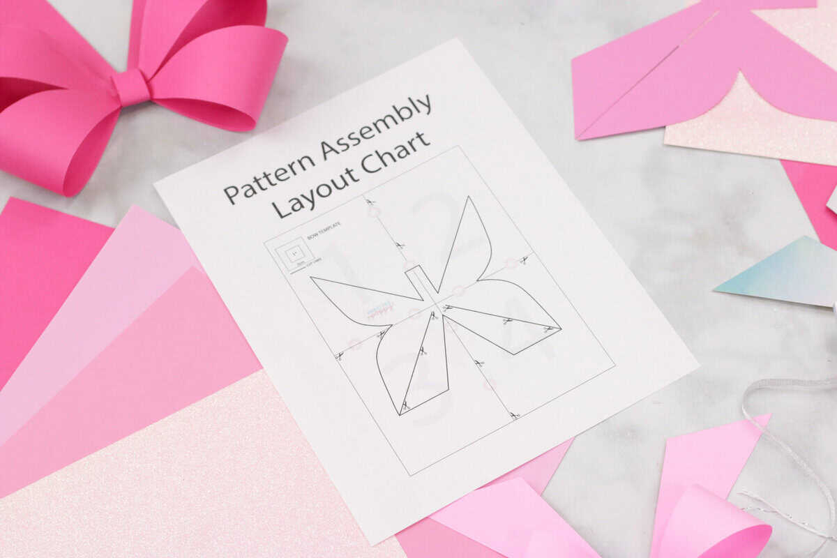 DIY Valentine Paper Bow Garland Template - Sweet Red Poppy